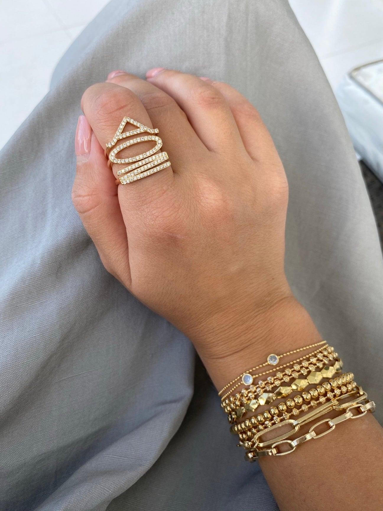 Letter Stackable Rings – NOA Jewels